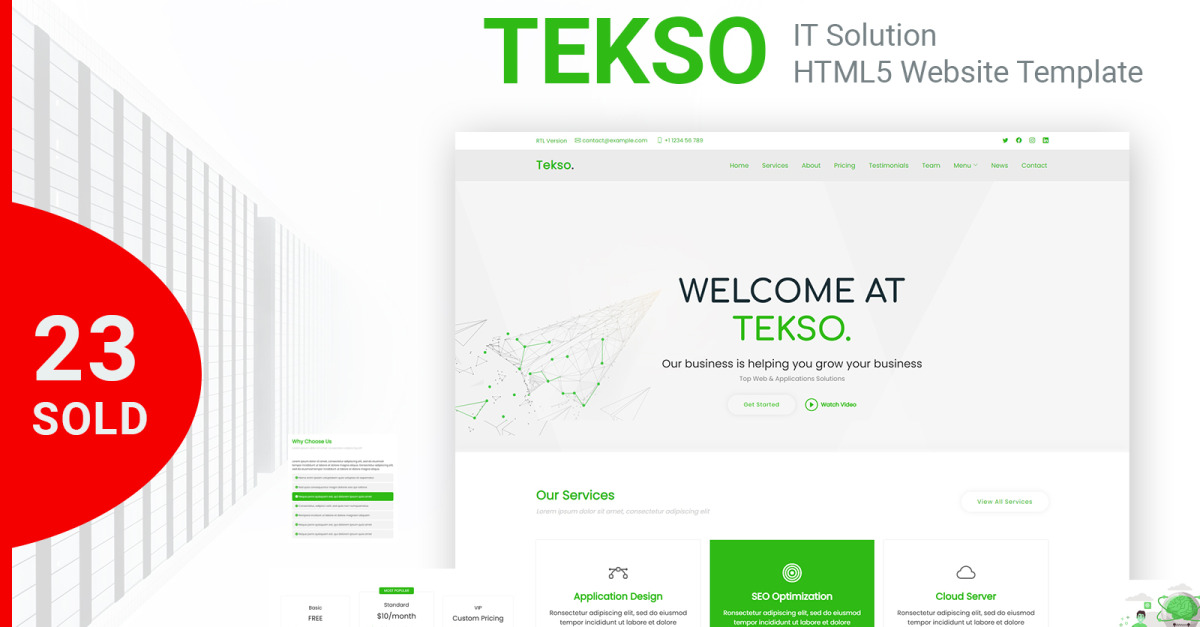 Tekso - Technology & IT Solutions, Business Services Landing Page Template