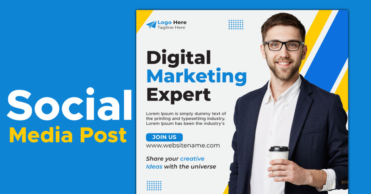 Digital Marketing Social Media And Instagram Post Template