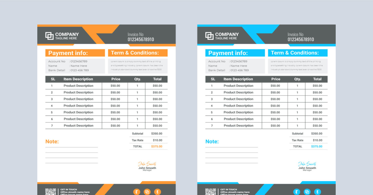 Business cash receipt and invoice vector - TemplateMonster