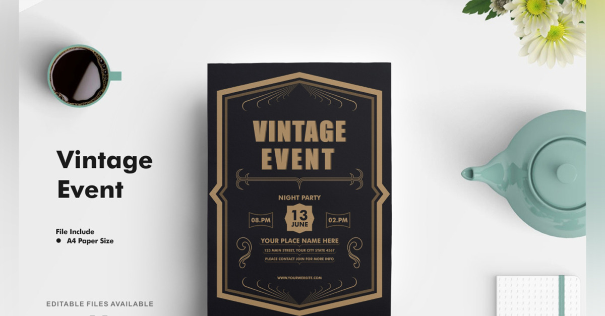 Vintage Event Flyer Template #277110 - TemplateMonster