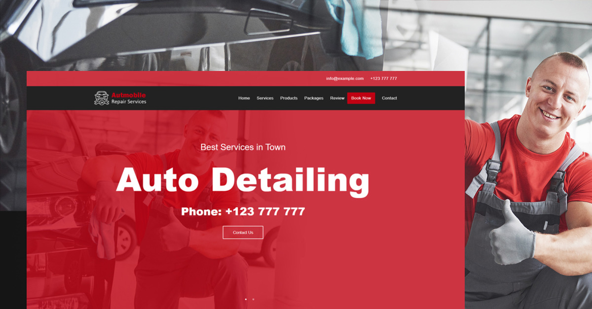 Automobile - Auto Detailing & Car Services Landing Page Template