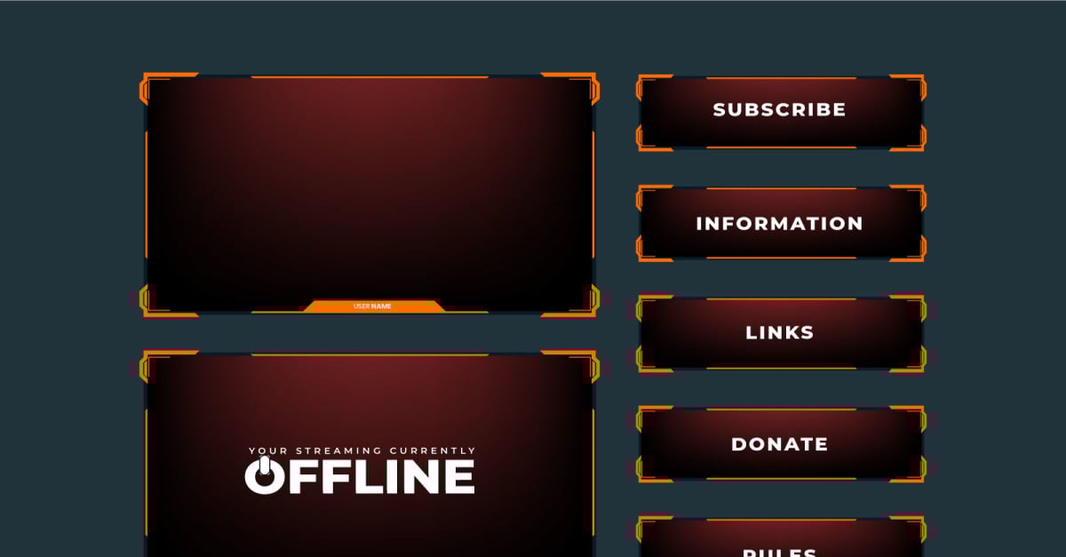 Broadcast overlay frame design vector - TemplateMonster