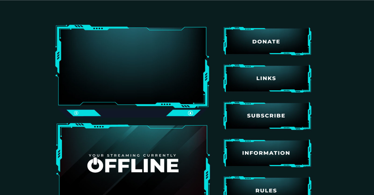Gaming overlay design with blue colors - TemplateMonster