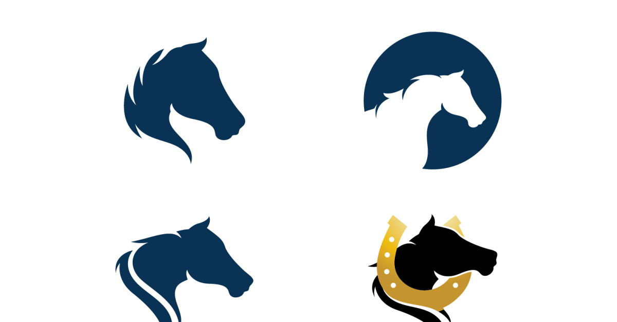 Modèle de logo de cheval. Illustration vectorielle. V11