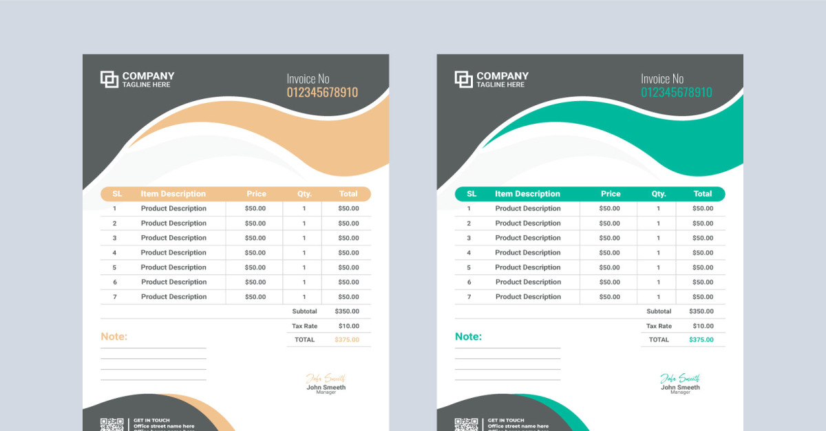 Creative invoice template decoration - TemplateMonster