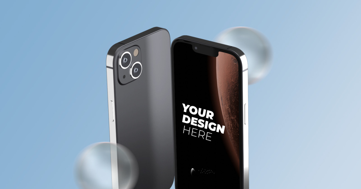 IPhone 13 Modern Mockup PSD Template - TemplateMonster