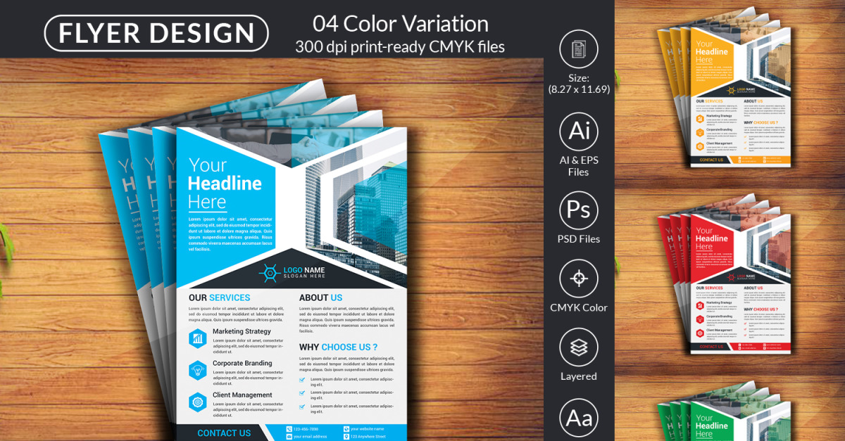 Modelo de Design de Panfleto Criativo. - TemplateMonster