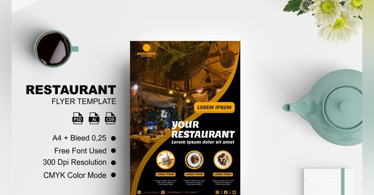 Restaurant Flyer Design Template #277580 - TemplateMonster