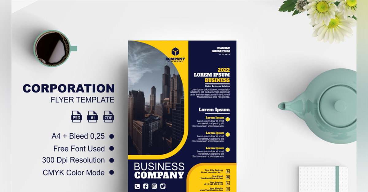 Conception de flyers d'entreprise - TemplateMonster