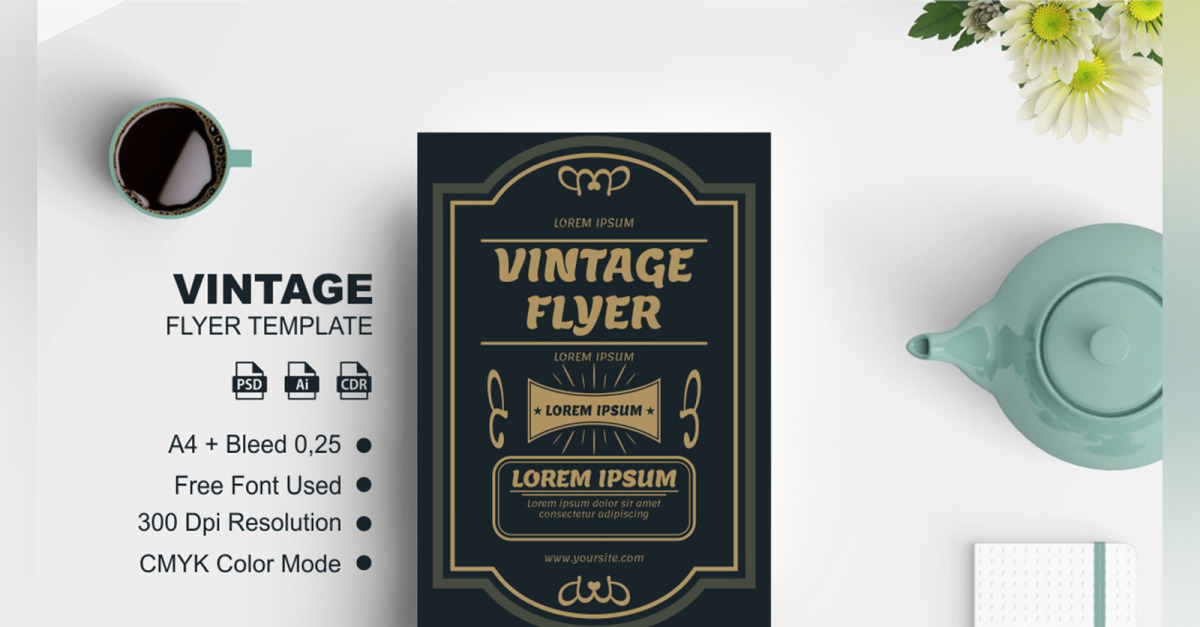 Vintage Flyer Design Template 1 #277629 - TemplateMonster