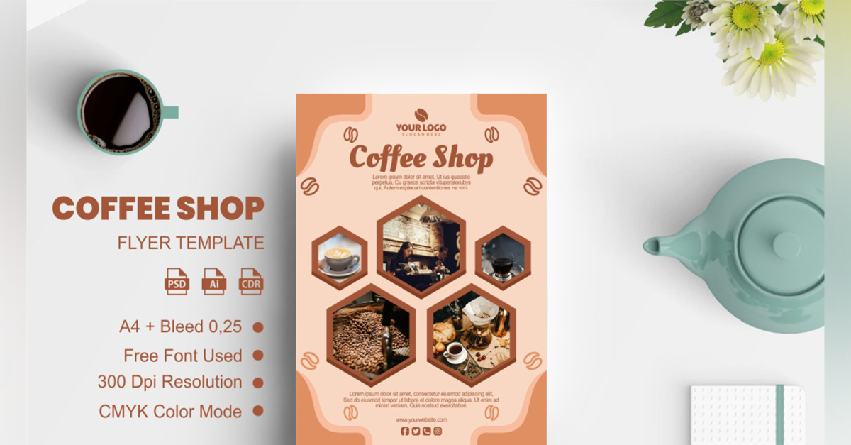 Coffee Shop Flyer Design Template 1 #277819 - TemplateMonster
