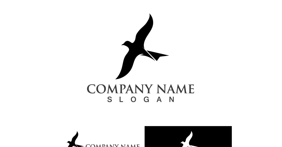 Flying Bird Silhouette Logo Template V36 - TemplateMonster