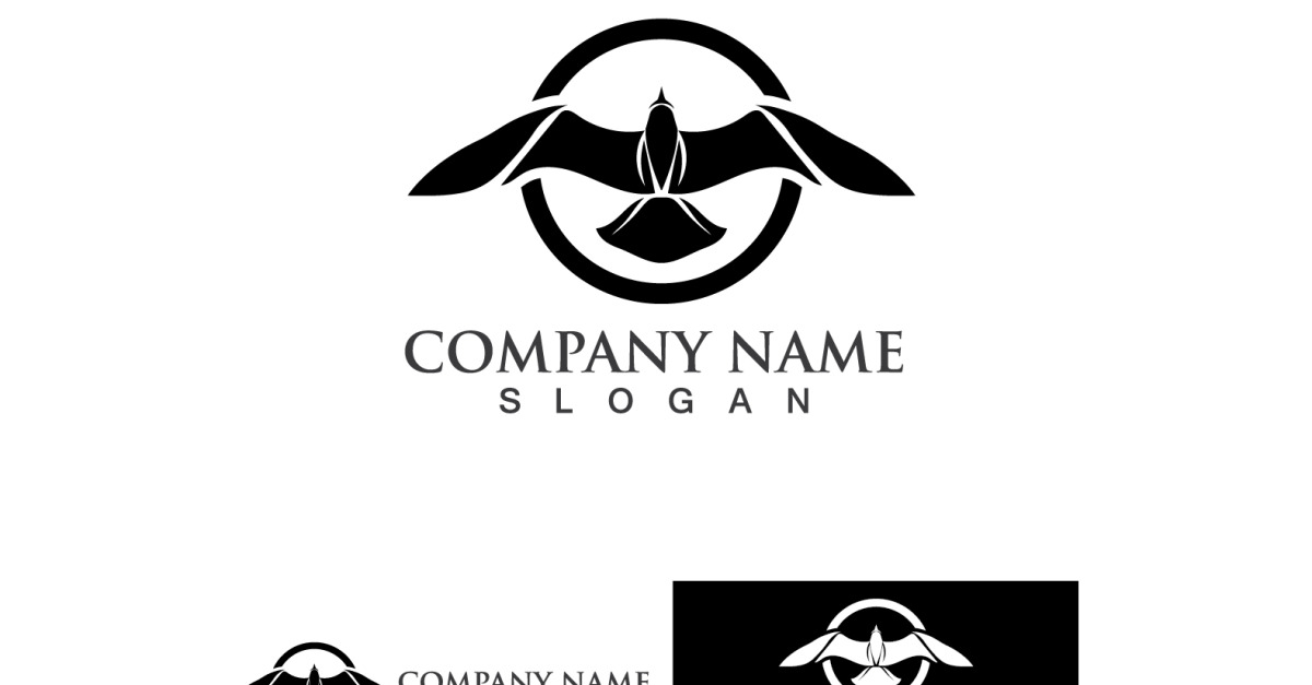 Plantilla de logotipo de silueta de pájaro volador V18