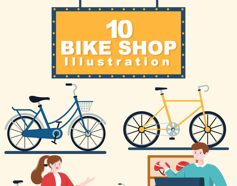 10 Bike Shop Illustration #278380 - TemplateMonster