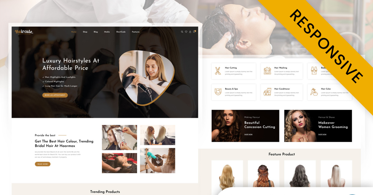 Haircule - Hairstyle, Salon and Weige Store WooCommerce Theme