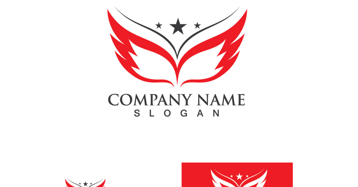 Ala estrella pájaro Logo Vector icono V30 - TemplateMonster