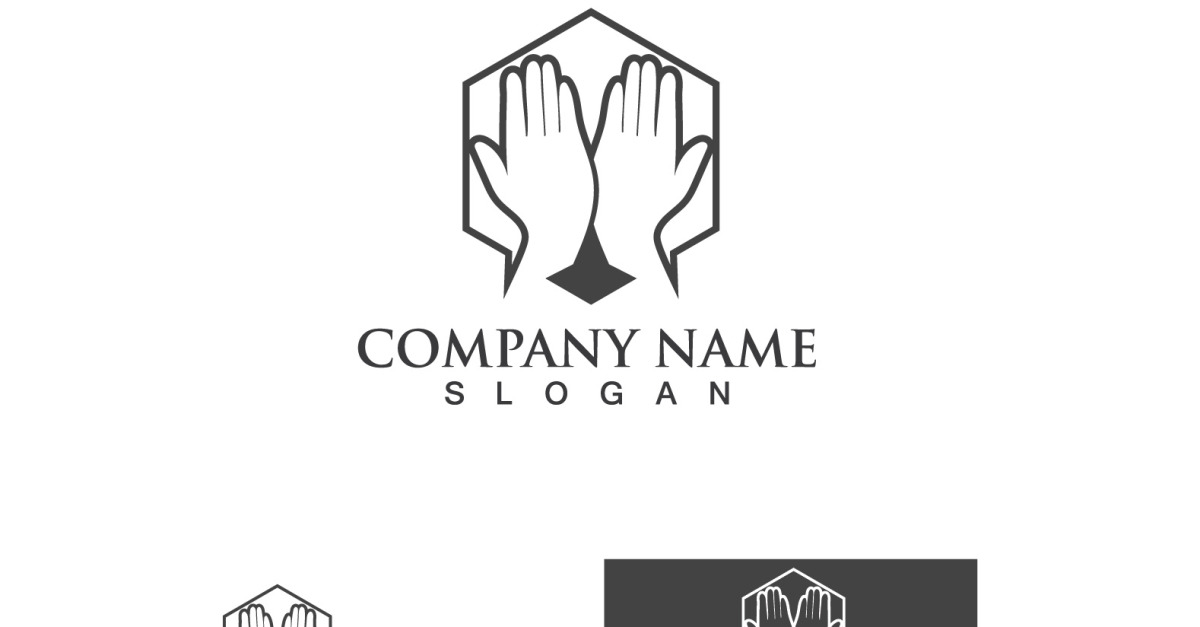 Logo di speranza della mano e vettore di cura del simbolo V22