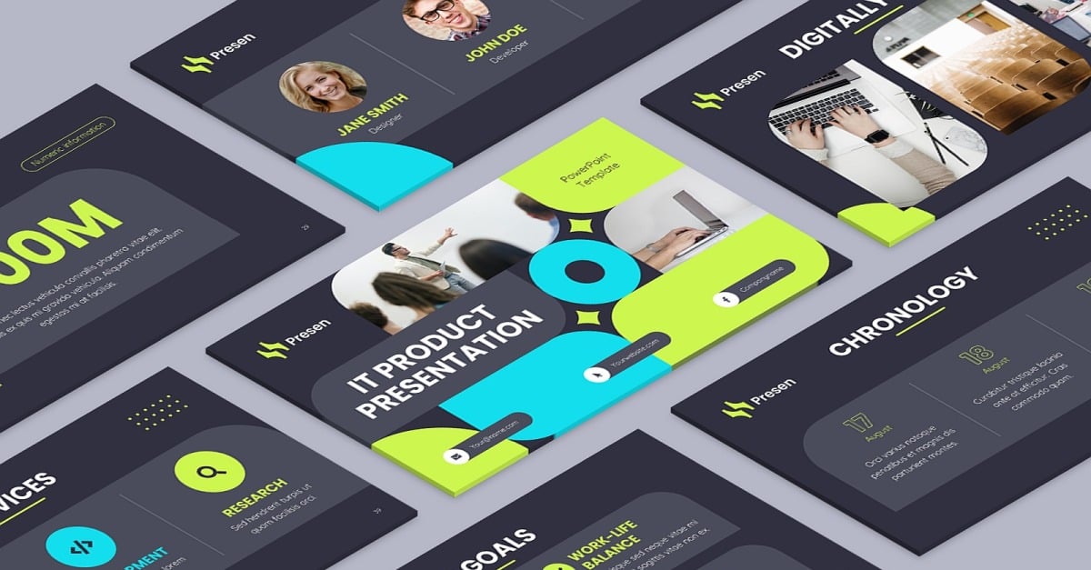 Modello di presentazione di PowerPoint per prodotti IT