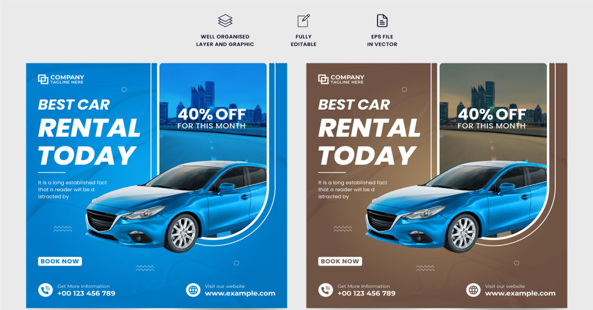 Rent a car business template vector #278659 - TemplateMonster