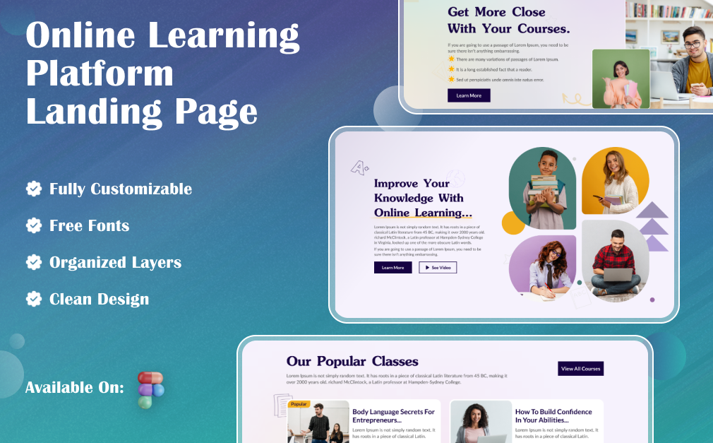 Online Learning Platform - Landing Page Figma Kit