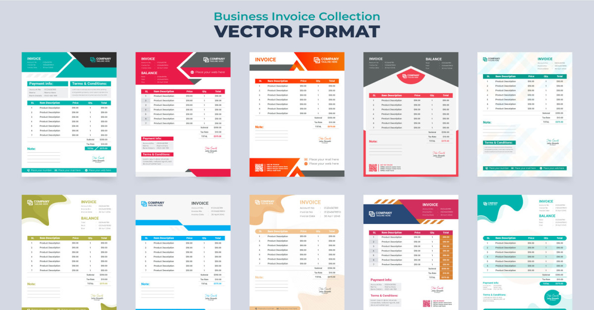 Payment agreement paper design bundle - TemplateMonster