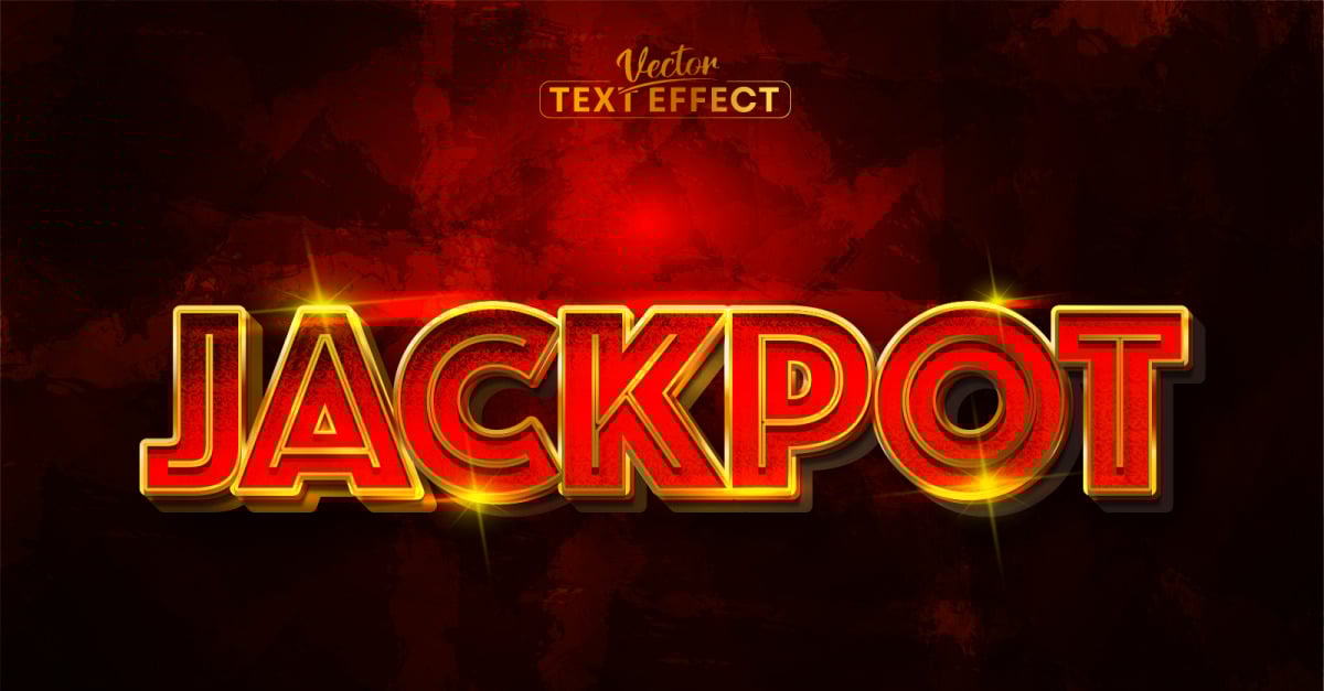 Jackpot - Editable Text Effect, Calligraphy Metallic Gold Text Style, Graphics Illustration