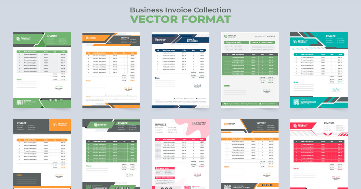 Simple invoice collection for business - TemplateMonster