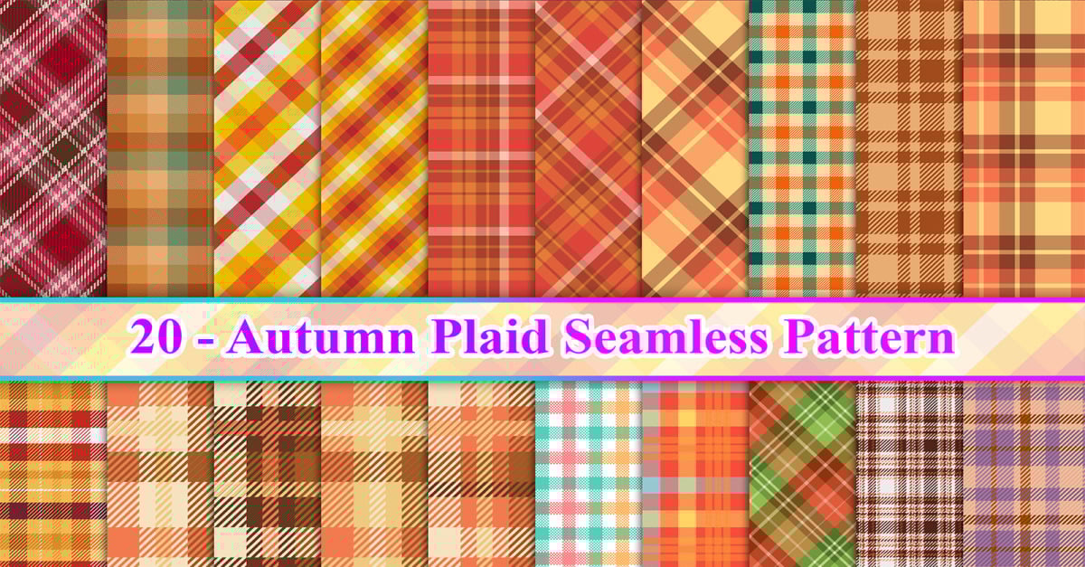 Autumn Plaid Seamless Pattern, Plaid Pattern, Plaid Digital Paper, Plaid Background