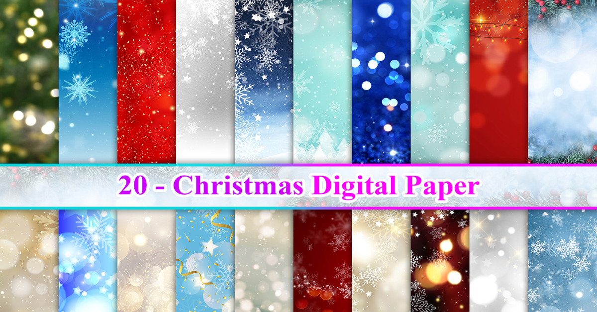 Christmas Digital Paper, Christmas Background
