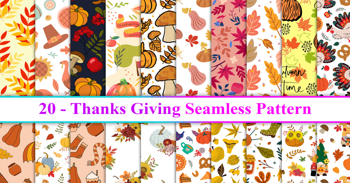 Thanks Giving Seamless Pattern, Thanks Giving Pattern, Thanks Giving ...