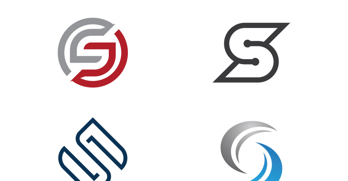 Modelo de logotipo da letra S. Ilustração vetorial. V11