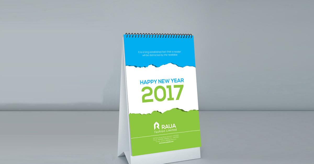 Portrait Desk Calendar Design Template - TemplateMonster