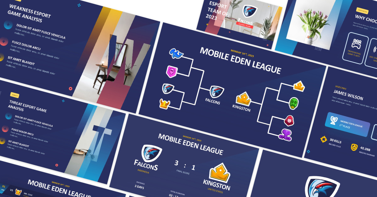 Modèle Powerpoint Falcons Esport #279247 - TemplateMonster