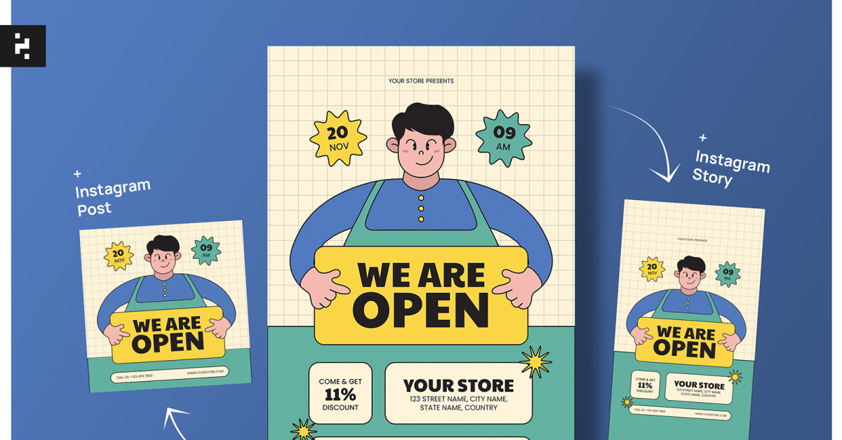 We Are Open Flyer Template #279205 - TemplateMonster