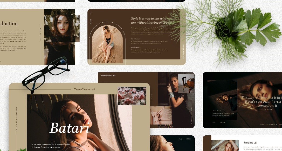Batari - Modello PowerPoint per Lookbook - TemplateMonster
