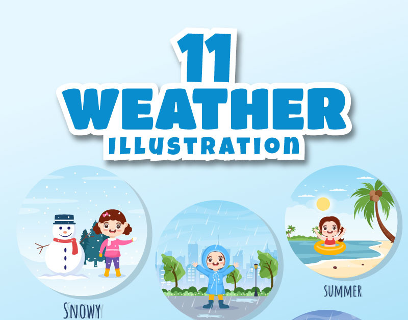 11 Types of Weather Conditions Illustration - TemplateMonster