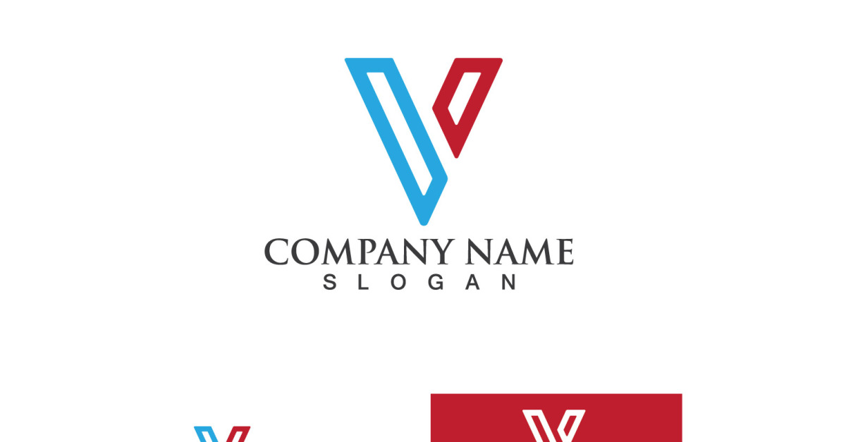 Design de modelo de vetor de logotipo e símbolo V V2