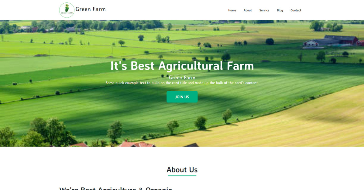 Green Farm - Agriculture Landing Page Template Free