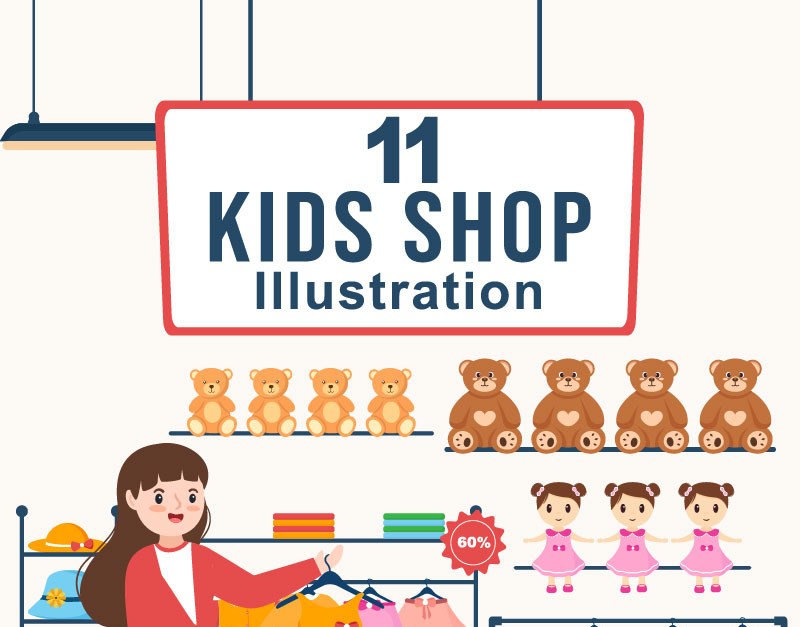 11 Kids Shop Illustration #279936 - TemplateMonster