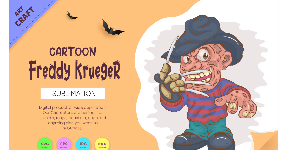 Halloweenský maskot Freddy Krueger. Tričko. - TemplateMonster