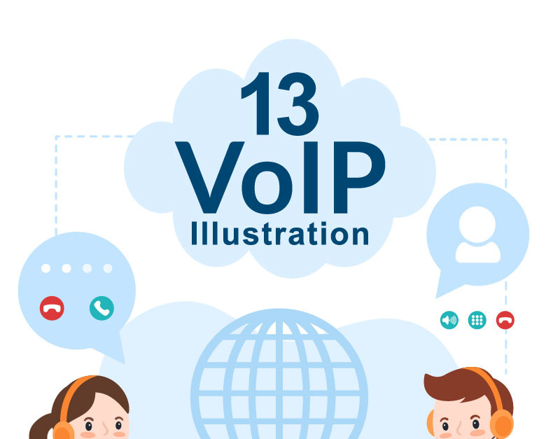 13 VOIP ou Voice Over Internet Protocol Illustration