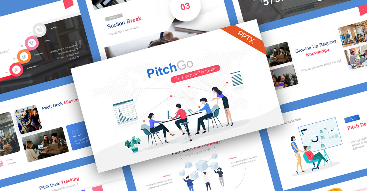Modelo de PowerPoint PitchGo Pitch Deck - TemplateMonster