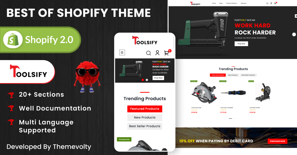 Toolsify Megastore –Strumenti e Macchine Shopify 2.0 Responsive Template