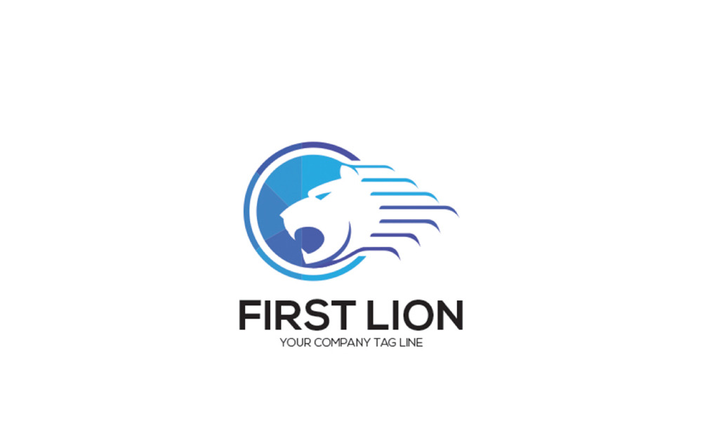 Modèle de logo minimal du premier lion - TemplateMonster