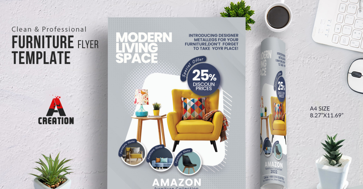 Modelo de Folheto Moderno de Venda de Móveis