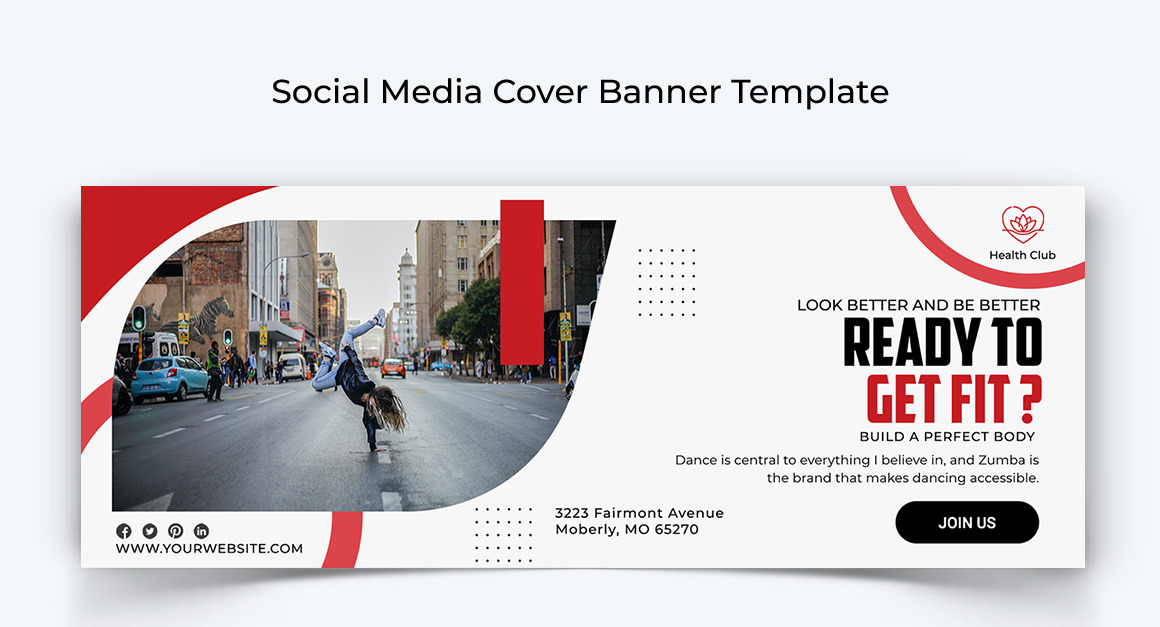 Zumba Dance Facebook Cover Banner Design-07 - TemplateMonster