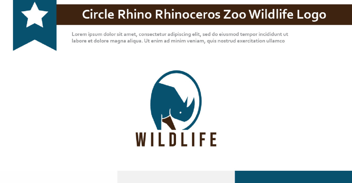 Cercle Rhino Rhinocéros Animal Zoo Faune Logo
