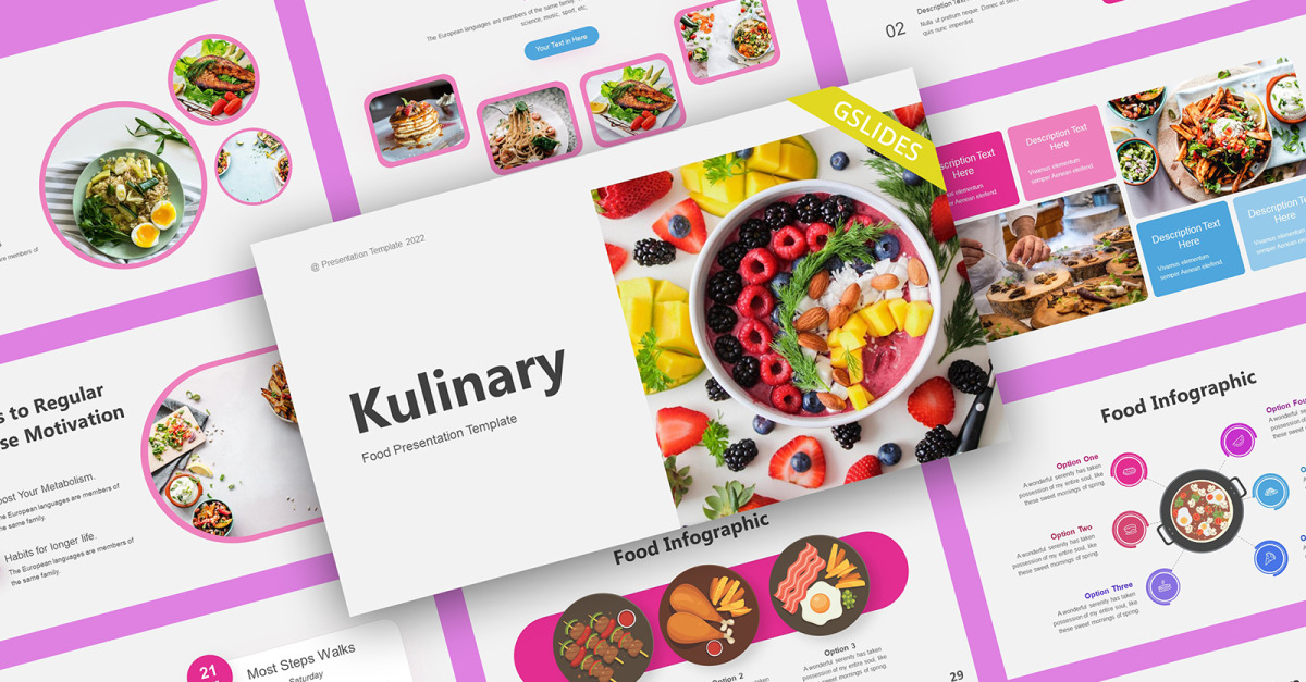 Kulinary Modern Food Google Slides Template - TemplateMonster