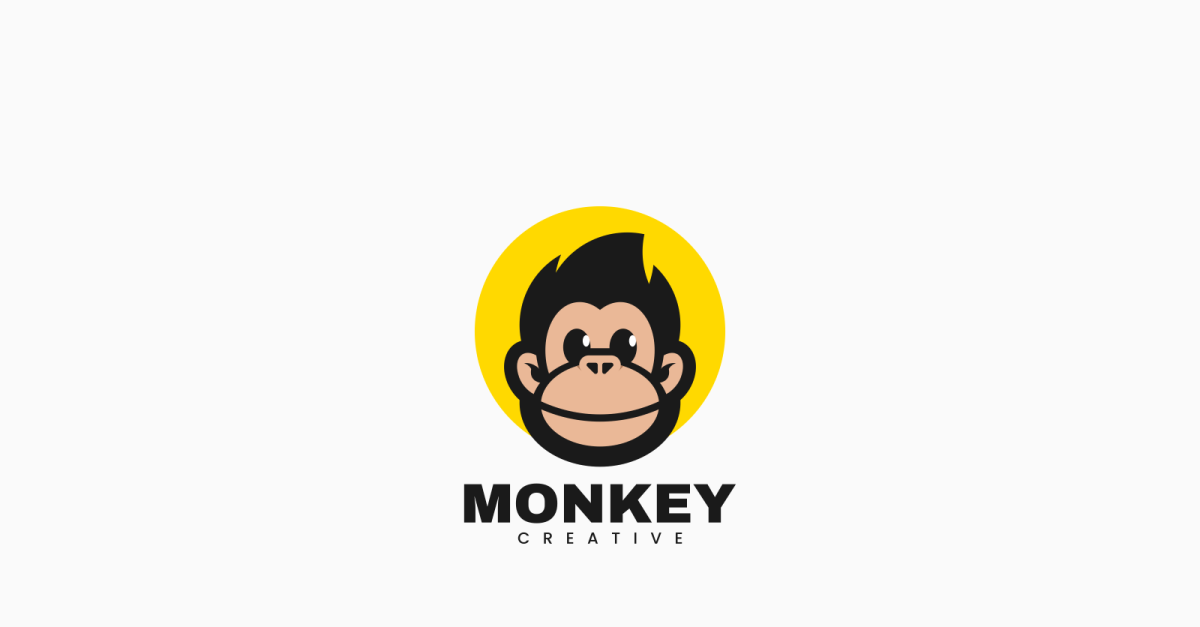 Monkey Simple Mascot Logo 1 #281549 - TemplateMonster