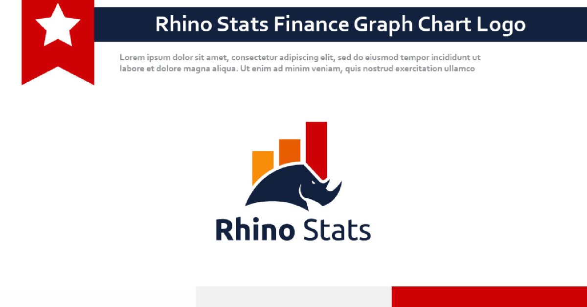 Rhino Stats Rhinoceros Animal Jumping Finance Graph Chart Logo